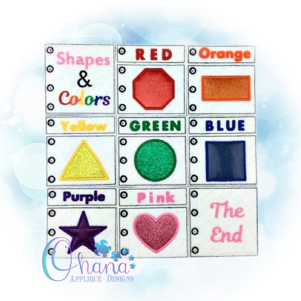 Shapes and Colors Quiet Book - Ohana Applique Designs