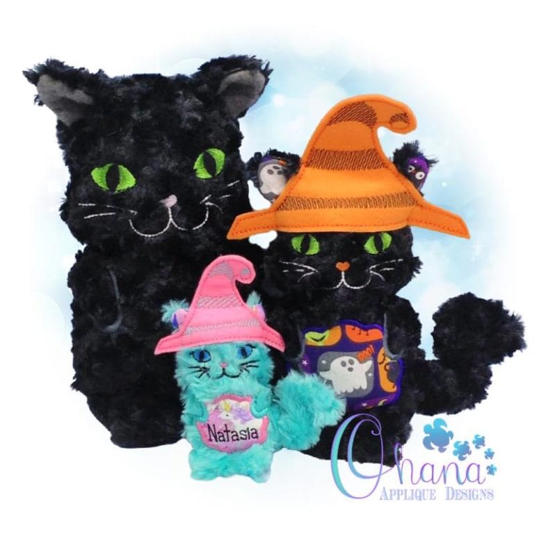 Holiday Cat Stuffie Embroidery Design - Ohana Applique Designs