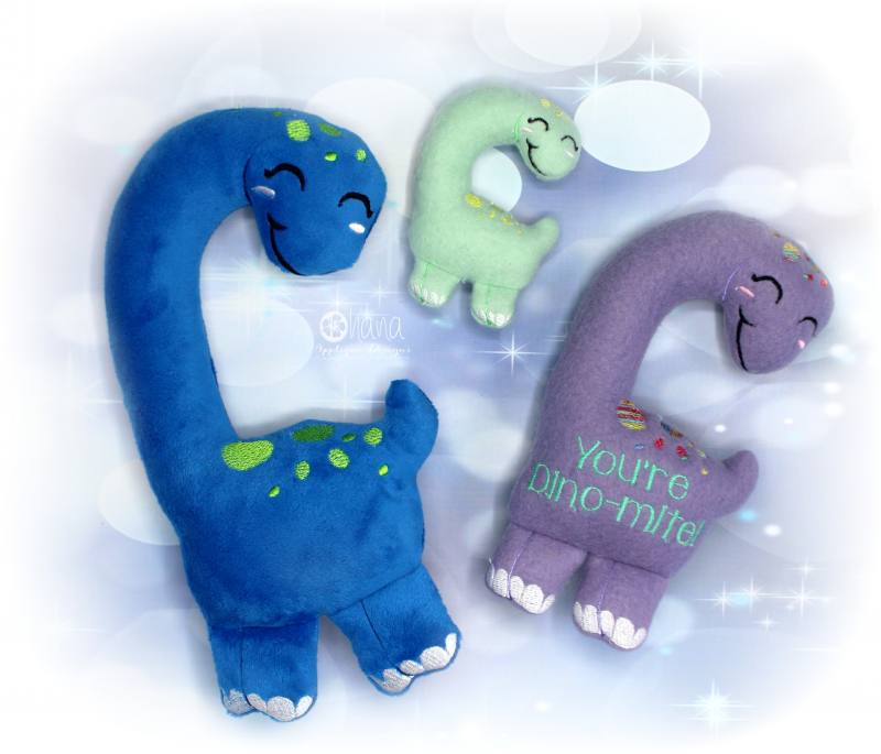 Brachiosaurus (Long Neck) Stuffie - Ohana Applique Designs