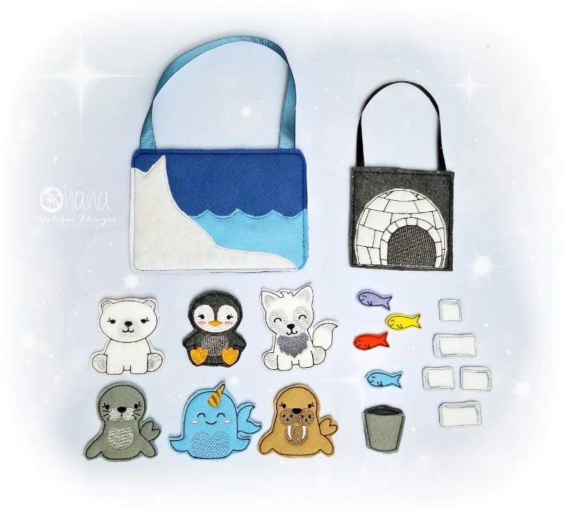 Arctic Friends Finger Puppets - Ohana Applique Designs