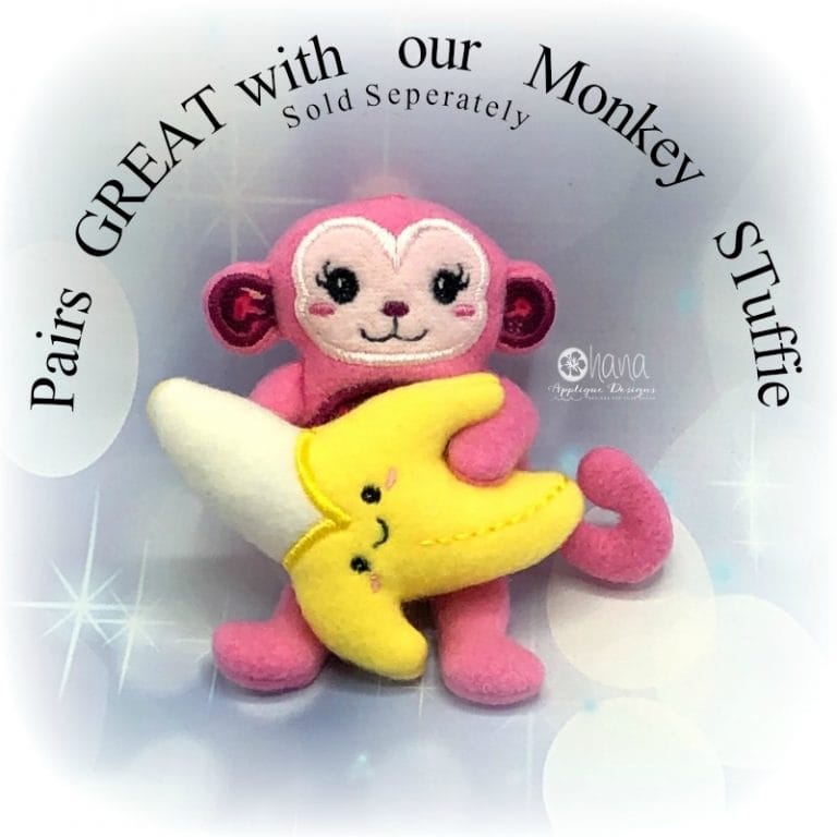 Banana Stuffie Embroidery Design - Ohana Applique Designs