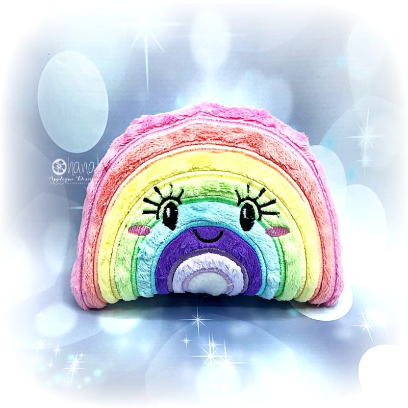 Rainbow Stuffie Embroidery Design - Ohana Applique Designs