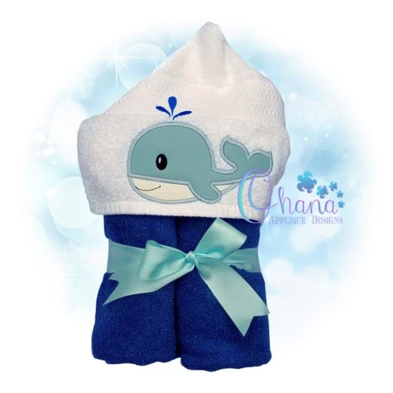 Whale Applique Embroidery Design - Ohana Applique Designs