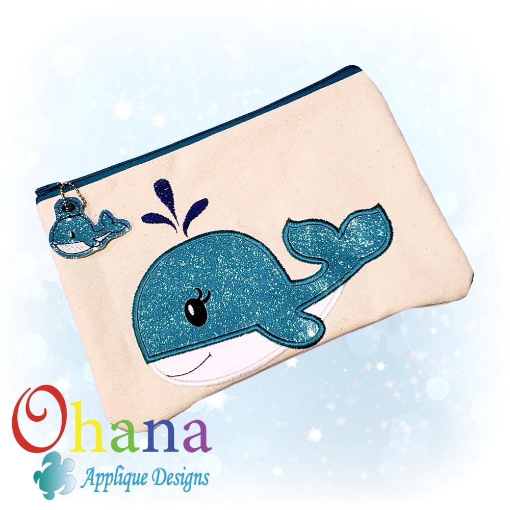 Whale Applique Embroidery Design - Ohana Applique Designs