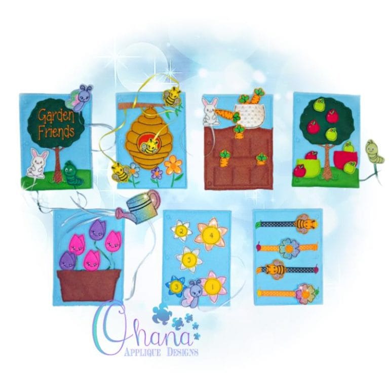 Garden Friends Quiet Book - Ohana Applique Designs