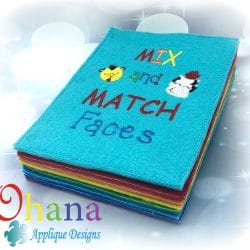 Mix and Match Faces Quiet Book - Ohana Applique Designs