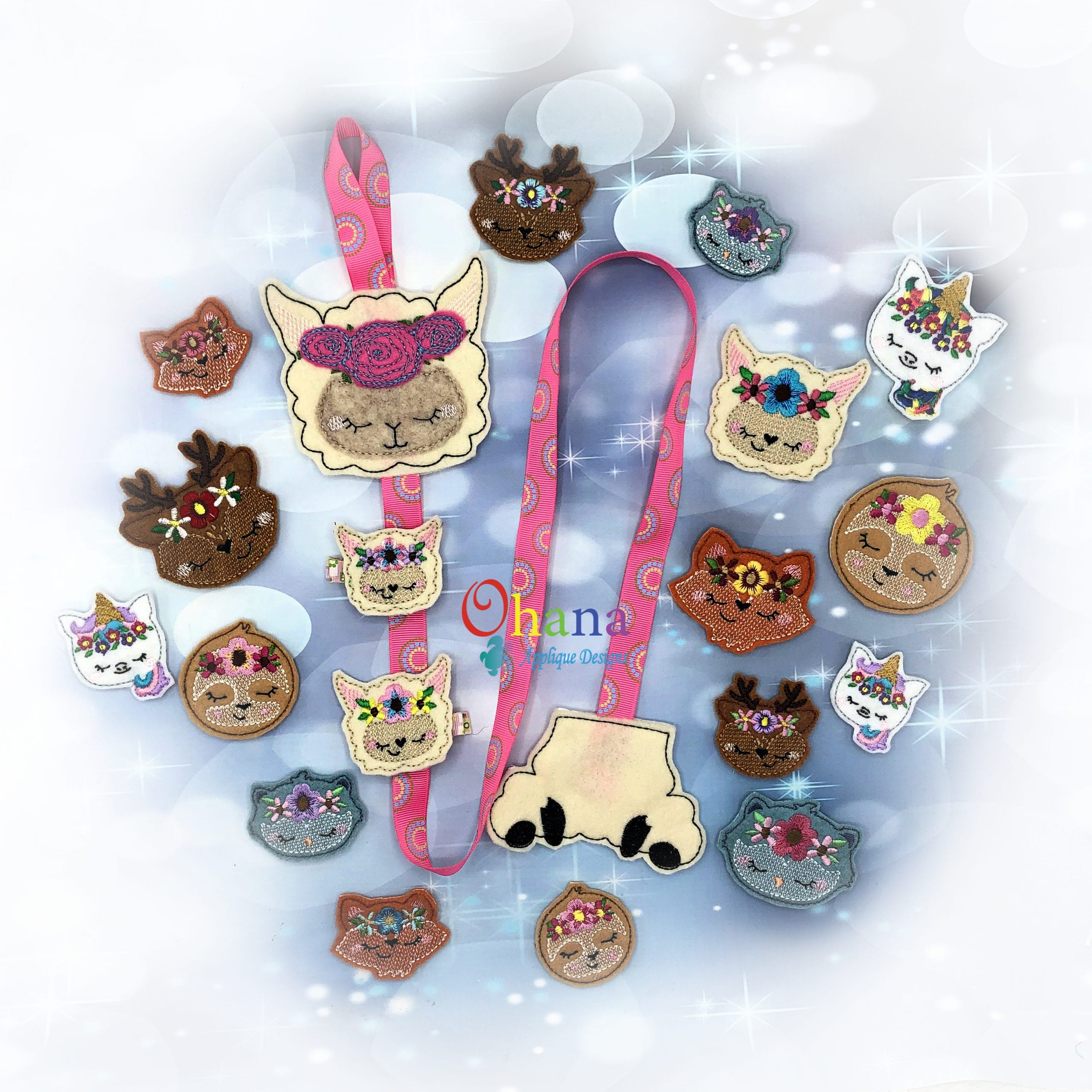 Llama Bundle Embroidery Design Set - Ohana Applique Designs