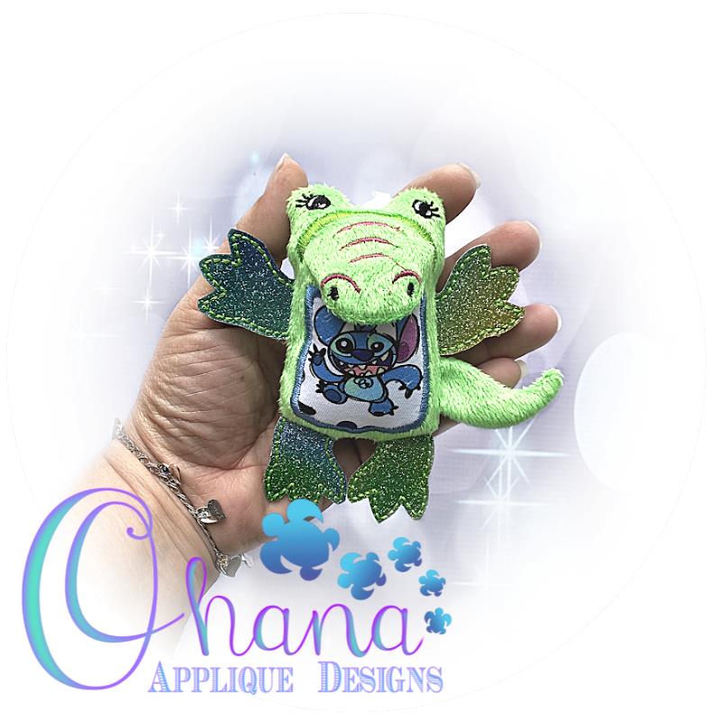 Snappy Alligator Stuffie Embroidery Design - Ohana Applique Designs