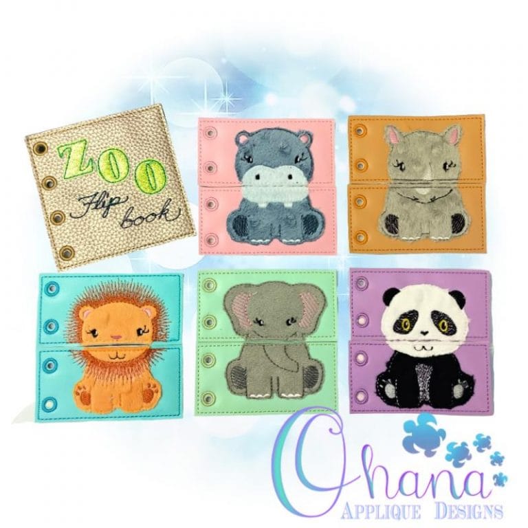 Zoo Animal Quiet Book Embroidery Design - Ohana Applique
