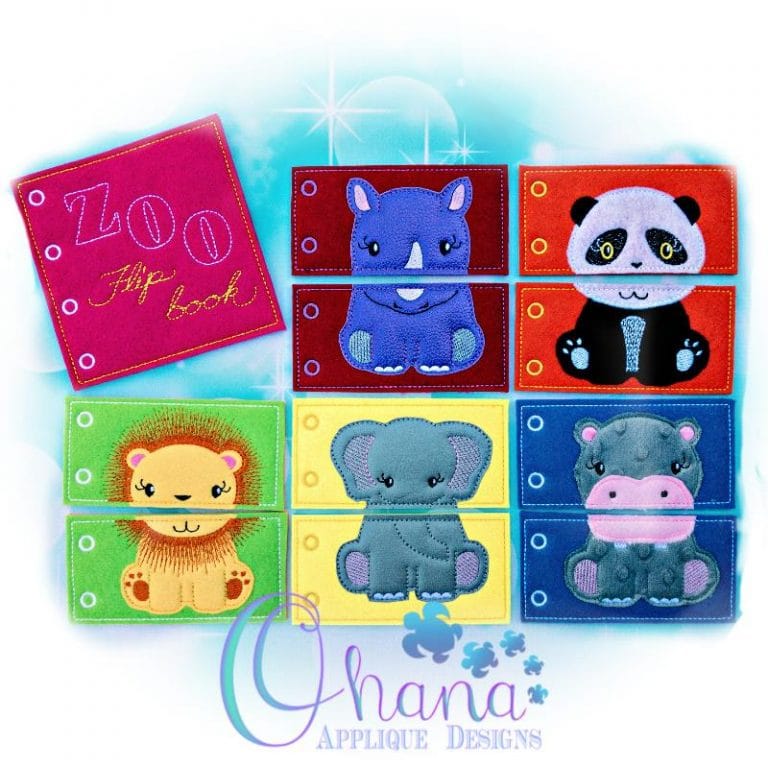 Zoo Animal Quiet Book Embroidery Design - Ohana Applique