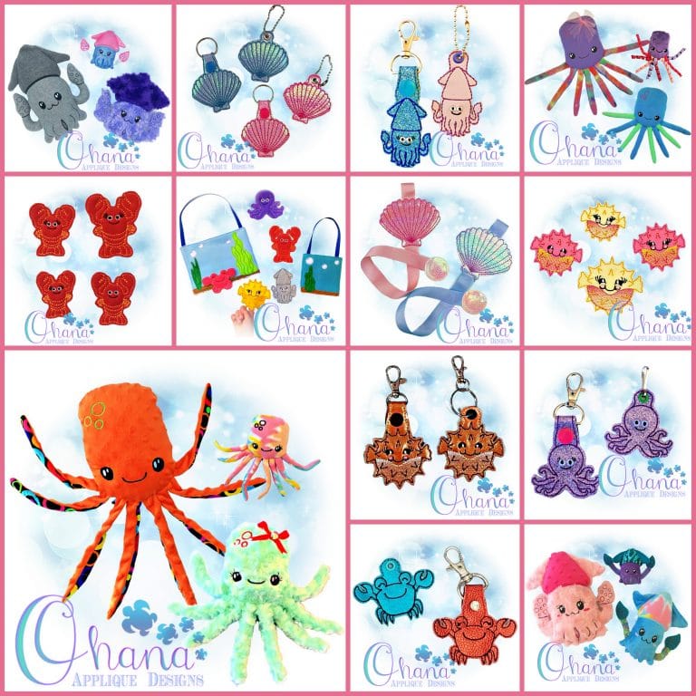 Ocean Bundle Embroidery Design - OAD Designs
