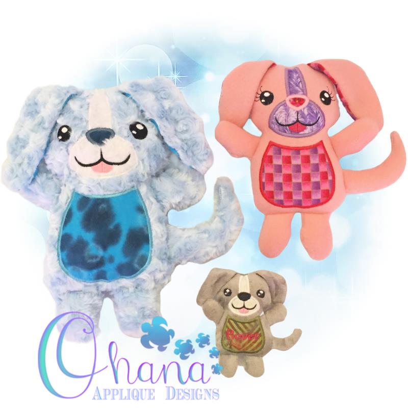 Rover Puppy Stuffie Embroidery Design - Ohana Applique Designs