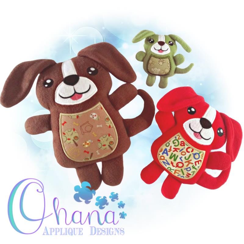 Rover Puppy Stuffie Embroidery Design - Ohana Applique Designs