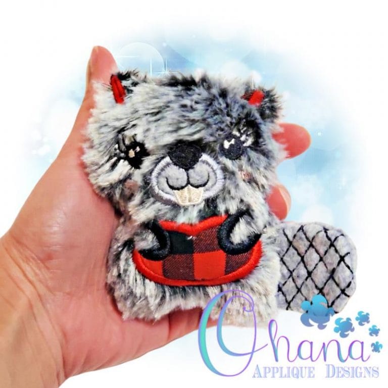 Maple Beaver Stuffie Embroidery Design - Ohana Applique Designs