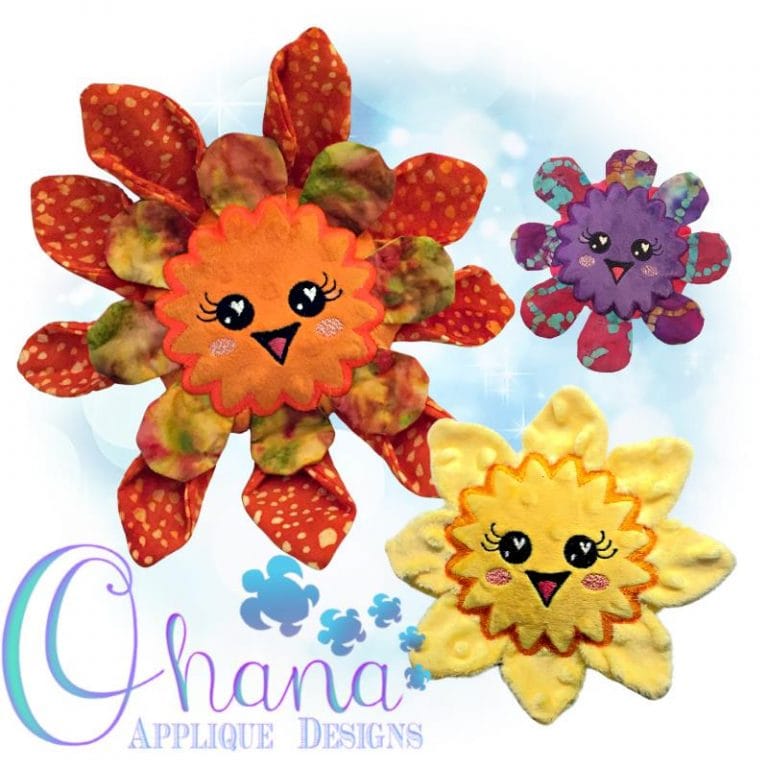 Blossom Flower Stuffie Embroidery Design - Ohana Applique Designs