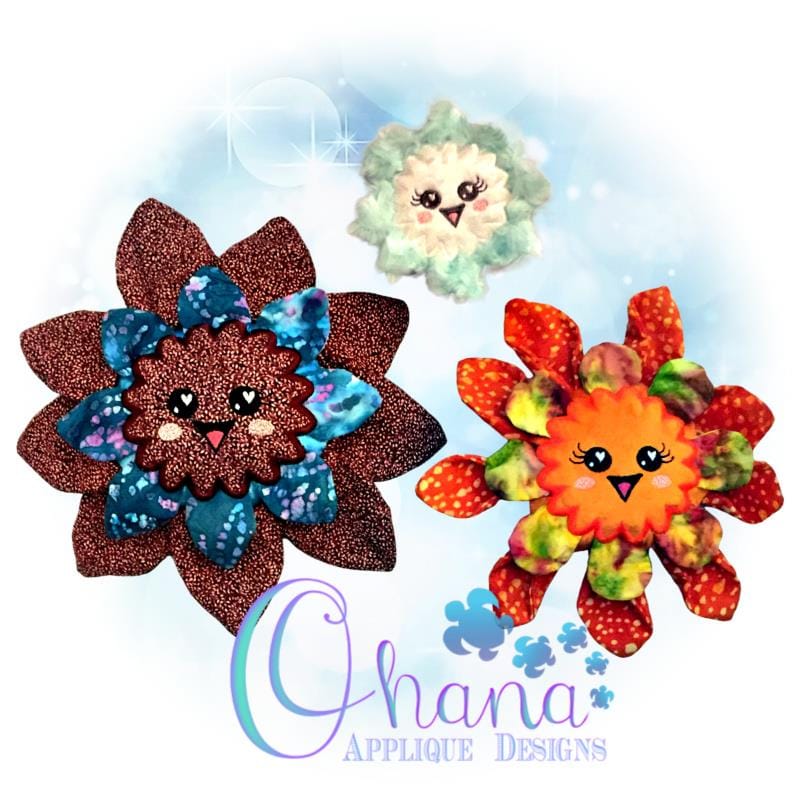 Blossom Flower Stuffie Embroidery Design - Ohana Applique Designs