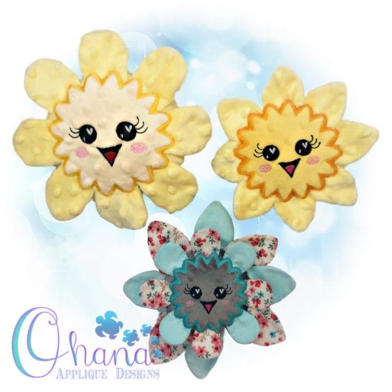 Blossom Flower Stuffie Embroidery Design - Ohana Applique Designs