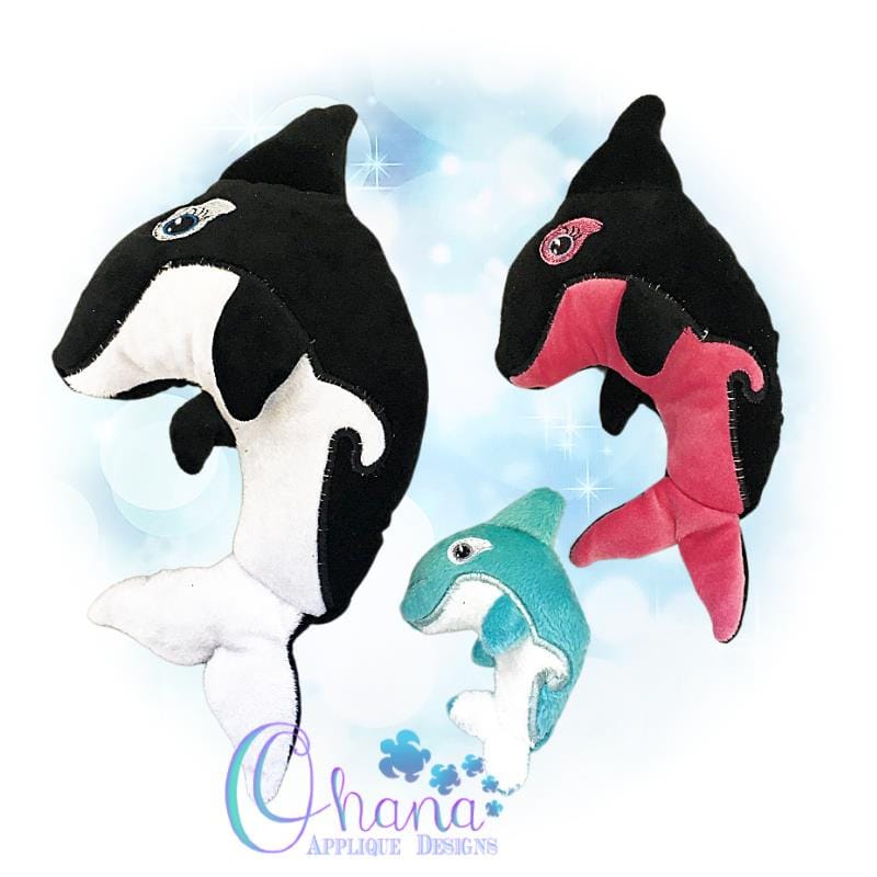 Splash Orca Stuffie Embroidery Design - Ohana Applique Designs