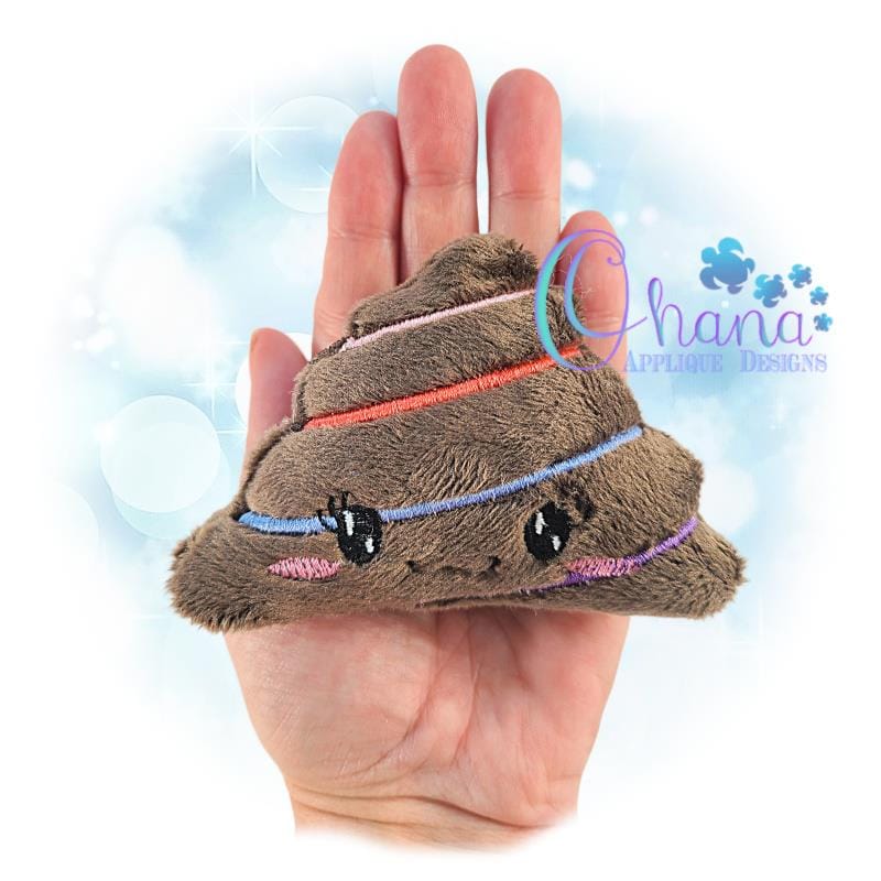 Rainbow Poop Stuffie Embroidery Design - Ohana Applique Designs