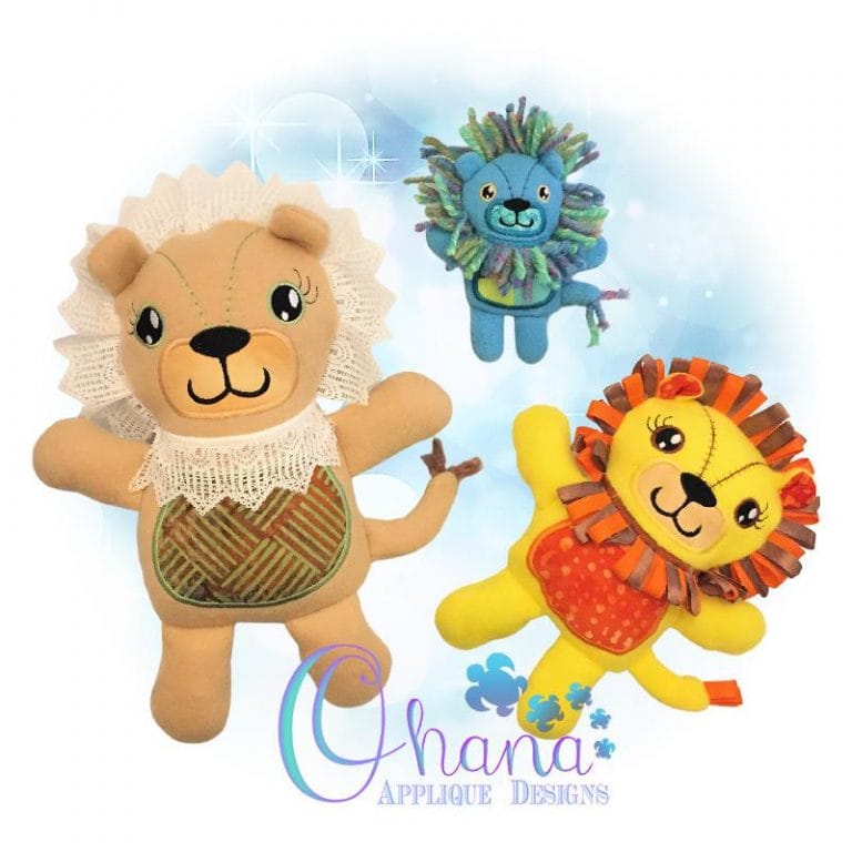 Lejon Lion Stuffie Embroidery Design - Ohana Applique Designs