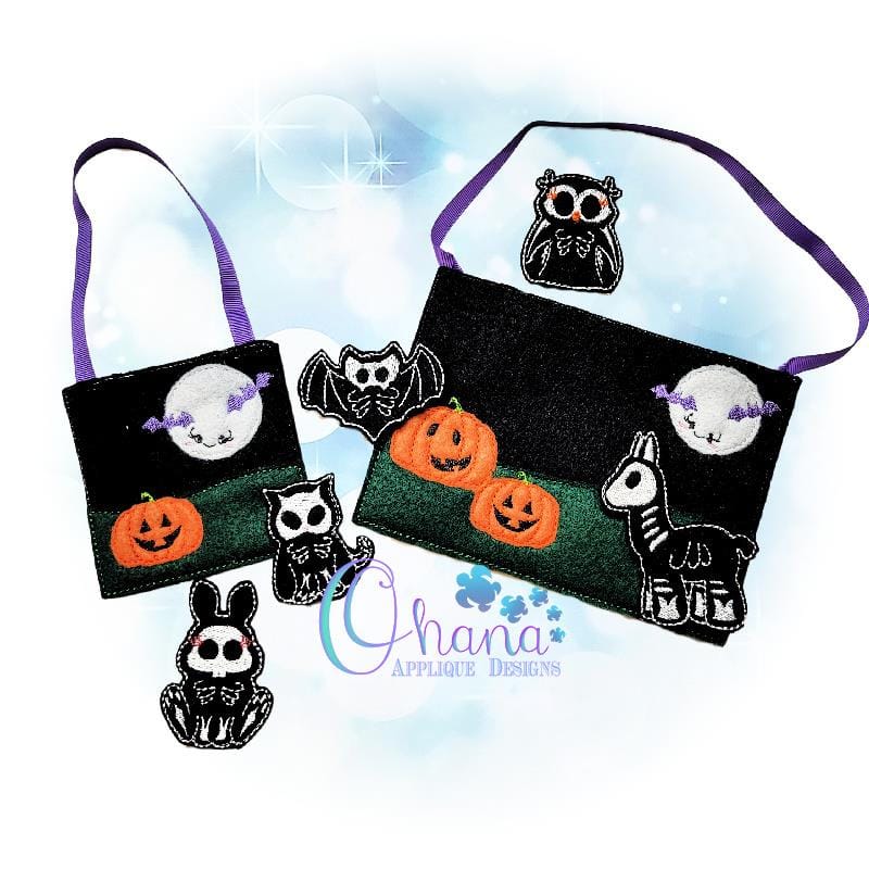 Skelly Animals Finger Puppets Embroidery Design - Ohana Applique