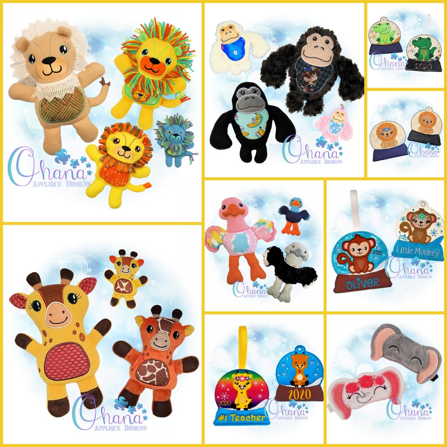 Safari Week Bundle Embroidery Design - Ohana Applique