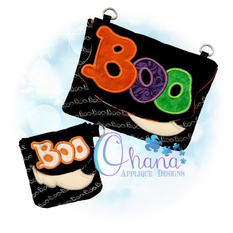 Boo Flap Bag Purse Embroidery Design - OAD