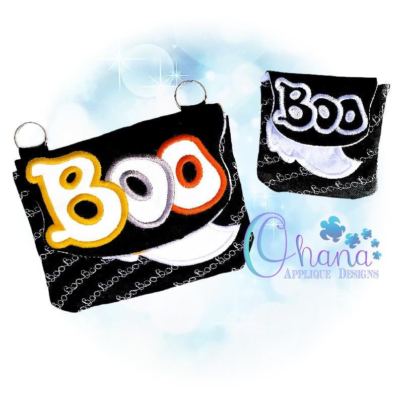 Boo Flap Bag Purse Embroidery Design - OAD