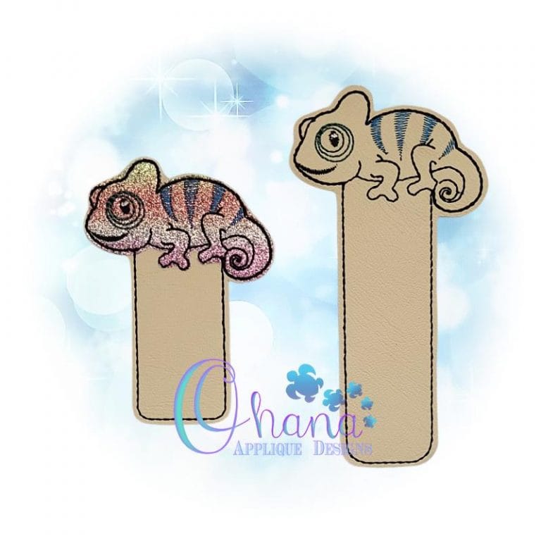 Chameleon Bookmark Embroidery Design - Ohana Applique Designs