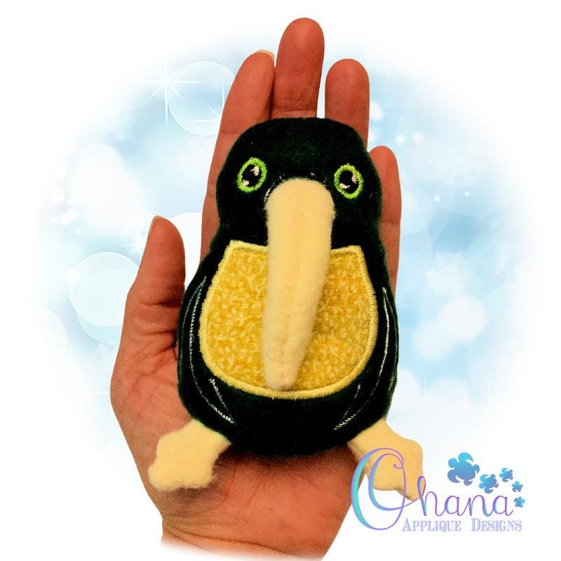 Basil Kiwi Bird Stuffie Embroidery Design - Ohana Applique