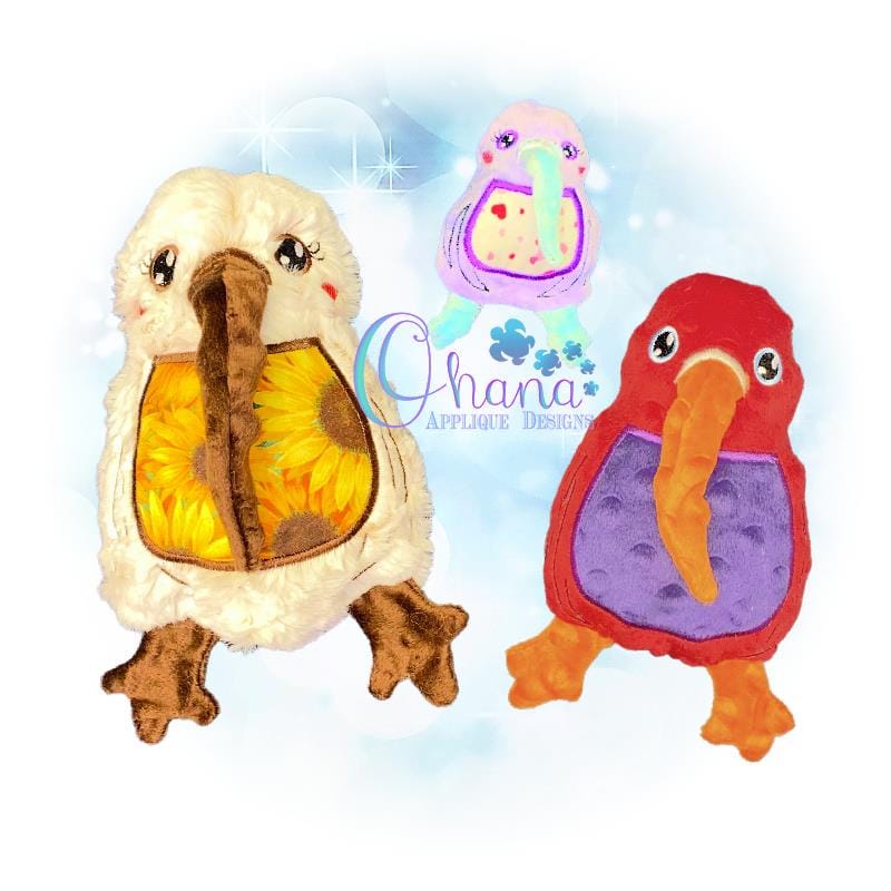 Basil Kiwi Bird Stuffie Embroidery Design - Ohana Applique