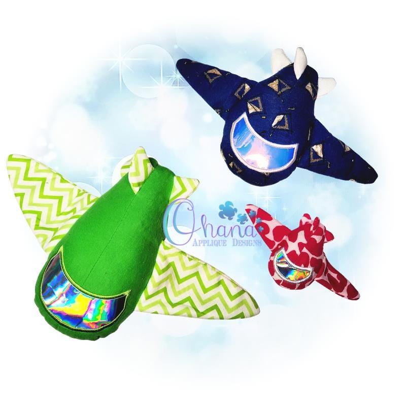 Airplane Stuffie Embroidery Design - Ohana Applique