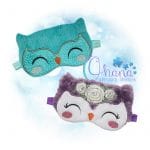 Floral Owl Sleep Mask Design - Ohana Applique Designs