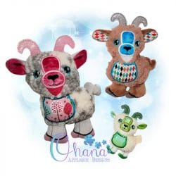 Melvin Goat Stuffie Embroidery Design - Ohana Applique