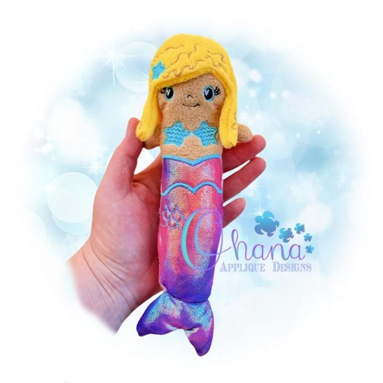 Star Mermaid Stuffie Embroidery Design - Ohana Applique