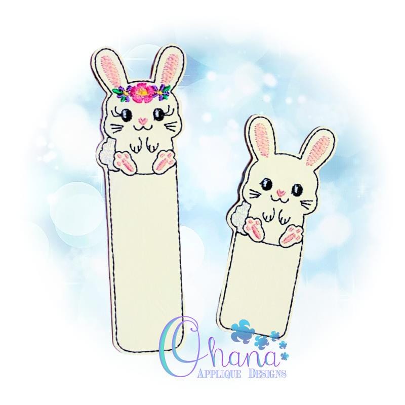 Bunny Bookmark Embroidery Design - Ohana Applique Designs