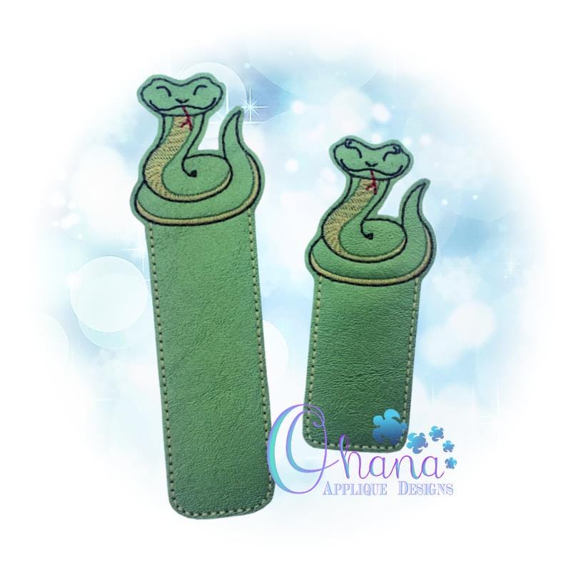 Snake Bookmark Embroidery Design - Ohana Applique Designs