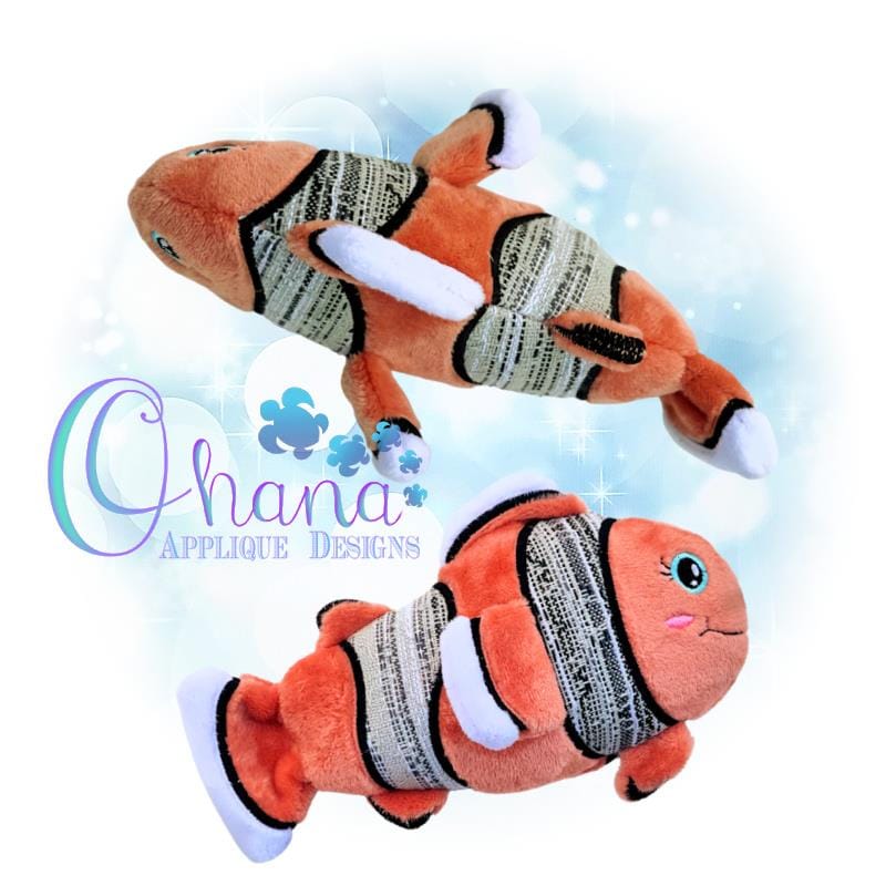 Clown Fish Stuffie Embroidery Design - Ohana Applique Designs