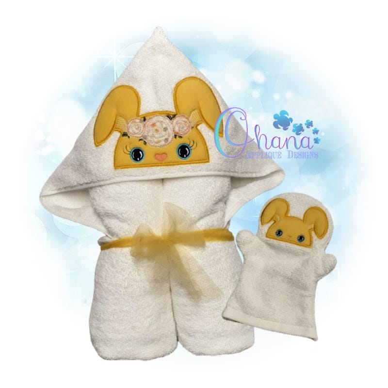 Snuggle Bunny Peeker Embroidery Design - Ohana Applique Designs