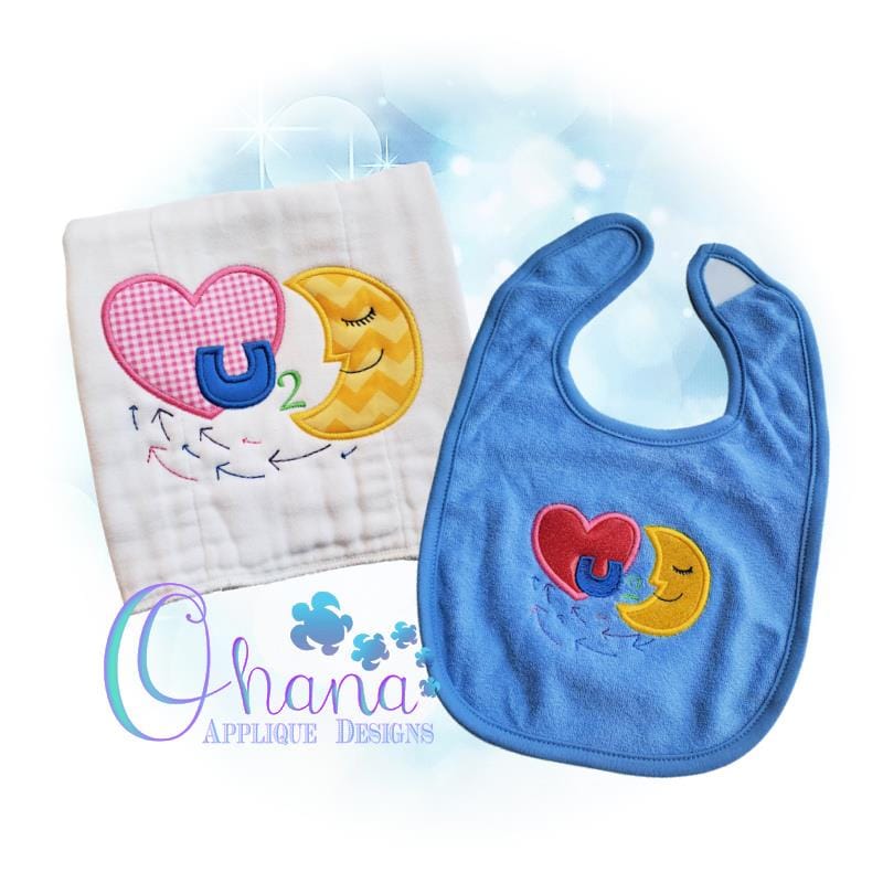 Moon and Back Applique Embroidery Design - Ohana Applique Designs