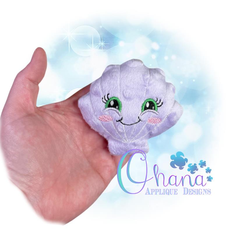Kawaii Clam Shell Stuffie Embroidery Design - Ohana Applique Designs