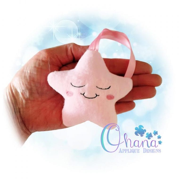 Sleeping Star Stuffie Embroidery Design - Ohana Applique Designs