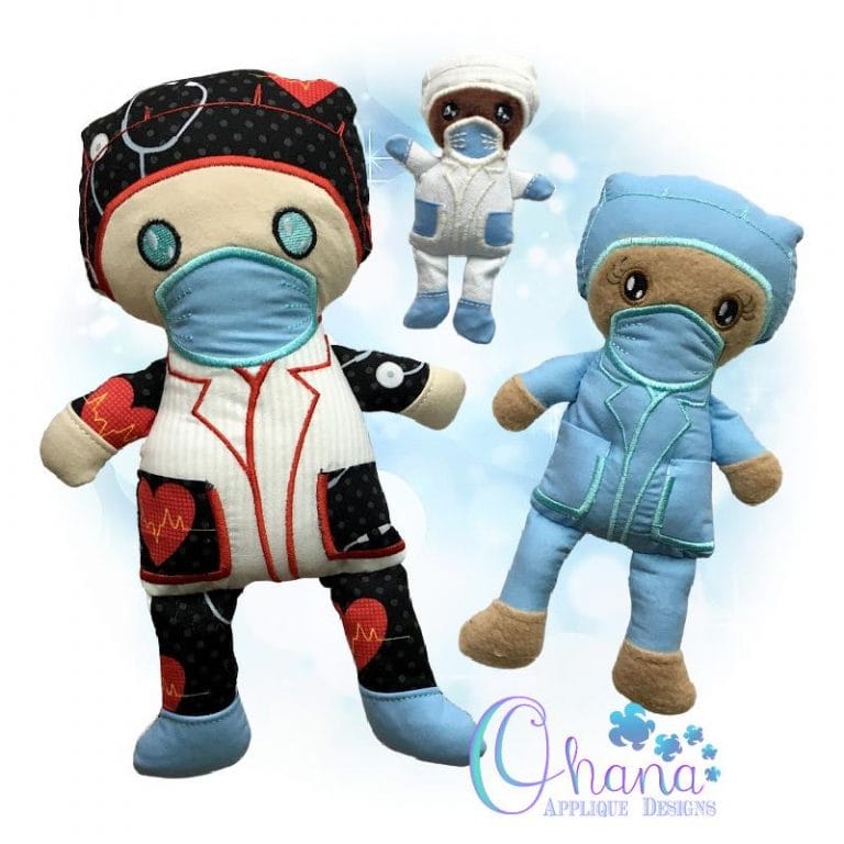 Surgeon Stuffie Embroidery Design - Ohana Applique