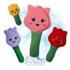 Tulip Stuffie Embroidery Design - Ohana Applique Designs