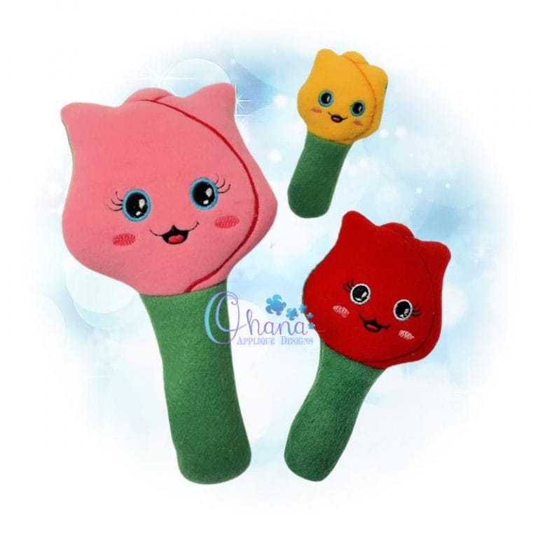 Tulip Stuffie Embroidery Design - Ohana Applique Designs