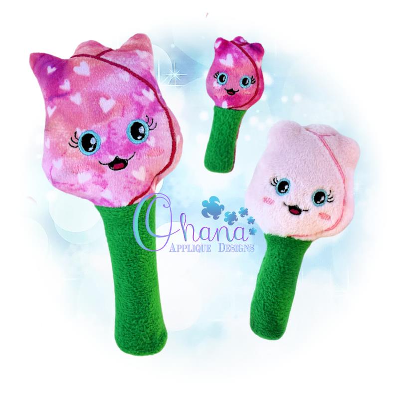 Tulip Stuffie Embroidery Design - Ohana Applique Designs