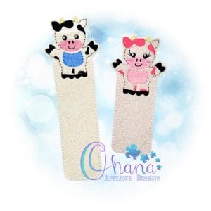 Cow Bookmark Embroidery Design - Ohana Applique Designs