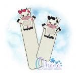 Cow Bookmark Embroidery Design - Ohana Applique Designs
