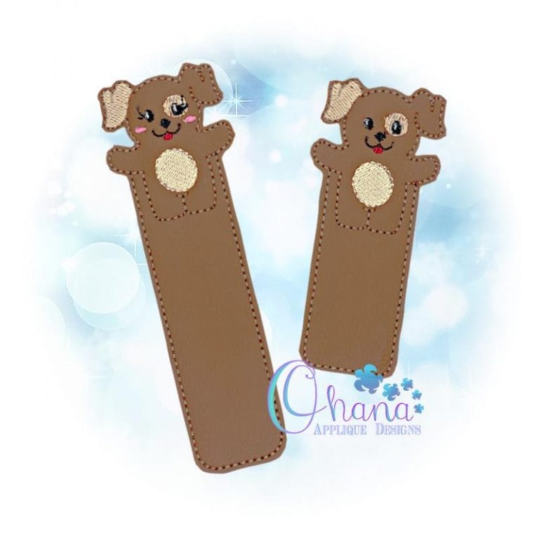 Dog Bookmark Embroidery Design - Ohana Applique Designs