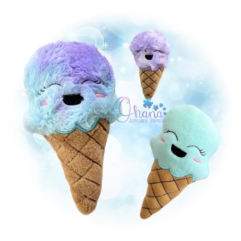 Ice Cream Cone Stuffie - Ohana Applique Designs